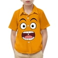 Awdenio Kids Vibrant Cartoon Expression Print T-Shirt, Crew Neck Short ...