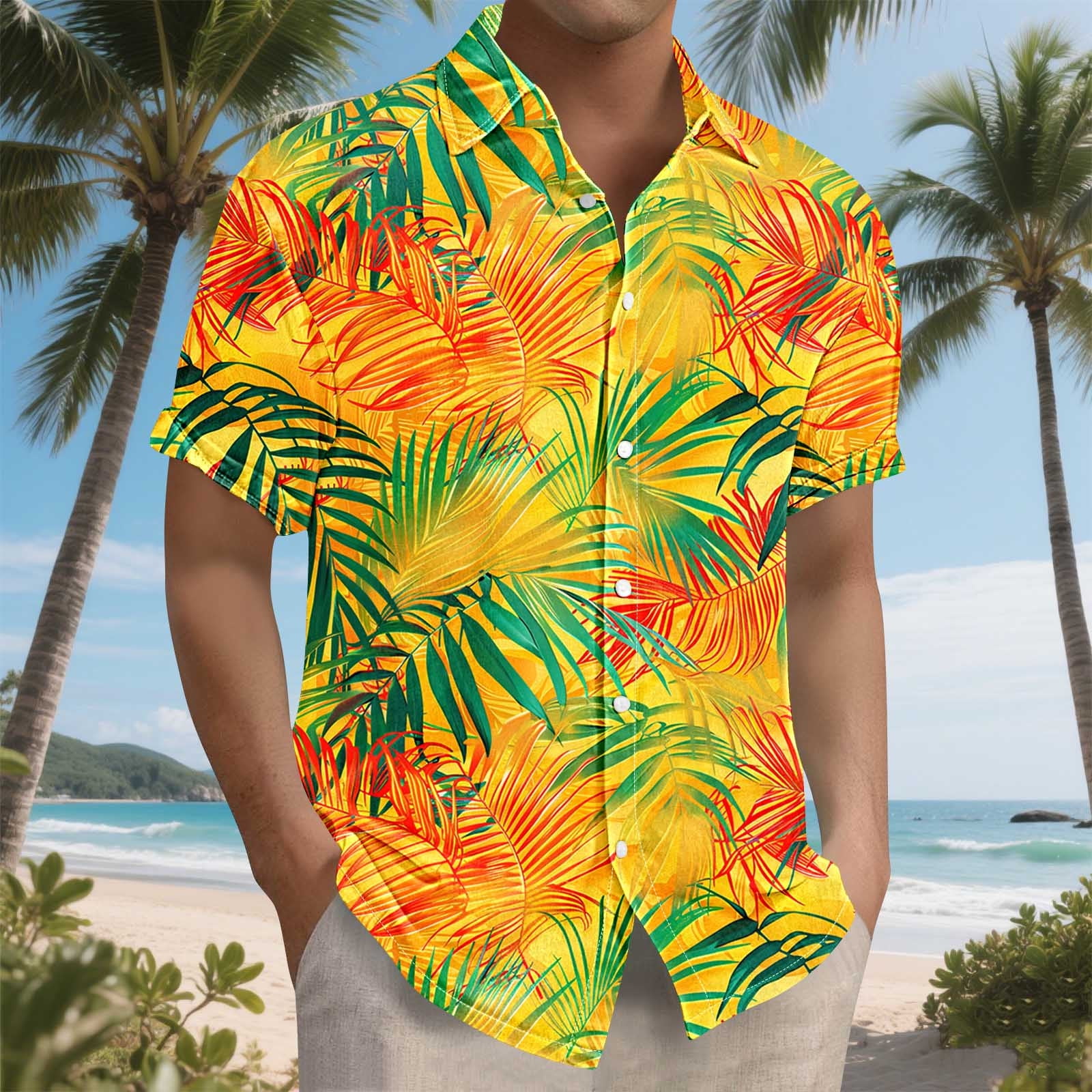 Awdenio Men Shirts Casual: Beach Vacation Tropical Mens Button Down ...