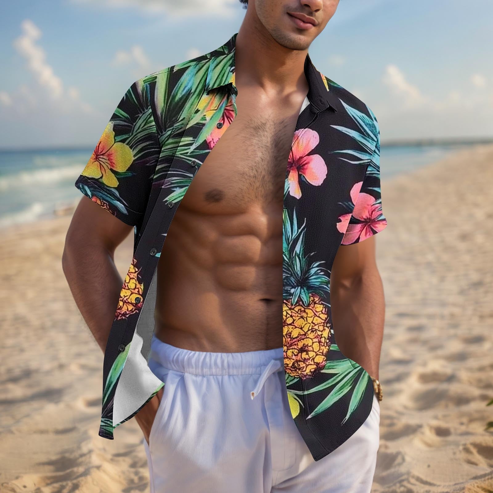 Awdenio Men's Clothing Hawaiian Tropical Shirt Short Sleeve Casual ...
