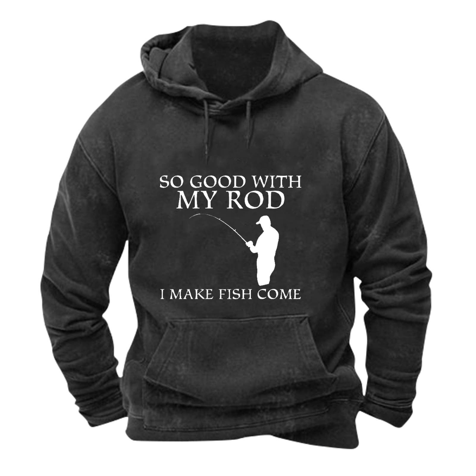 Awdenio Men's Fashion Hoodies & Sweatshirts I MAKE FISH COME -Letter ...