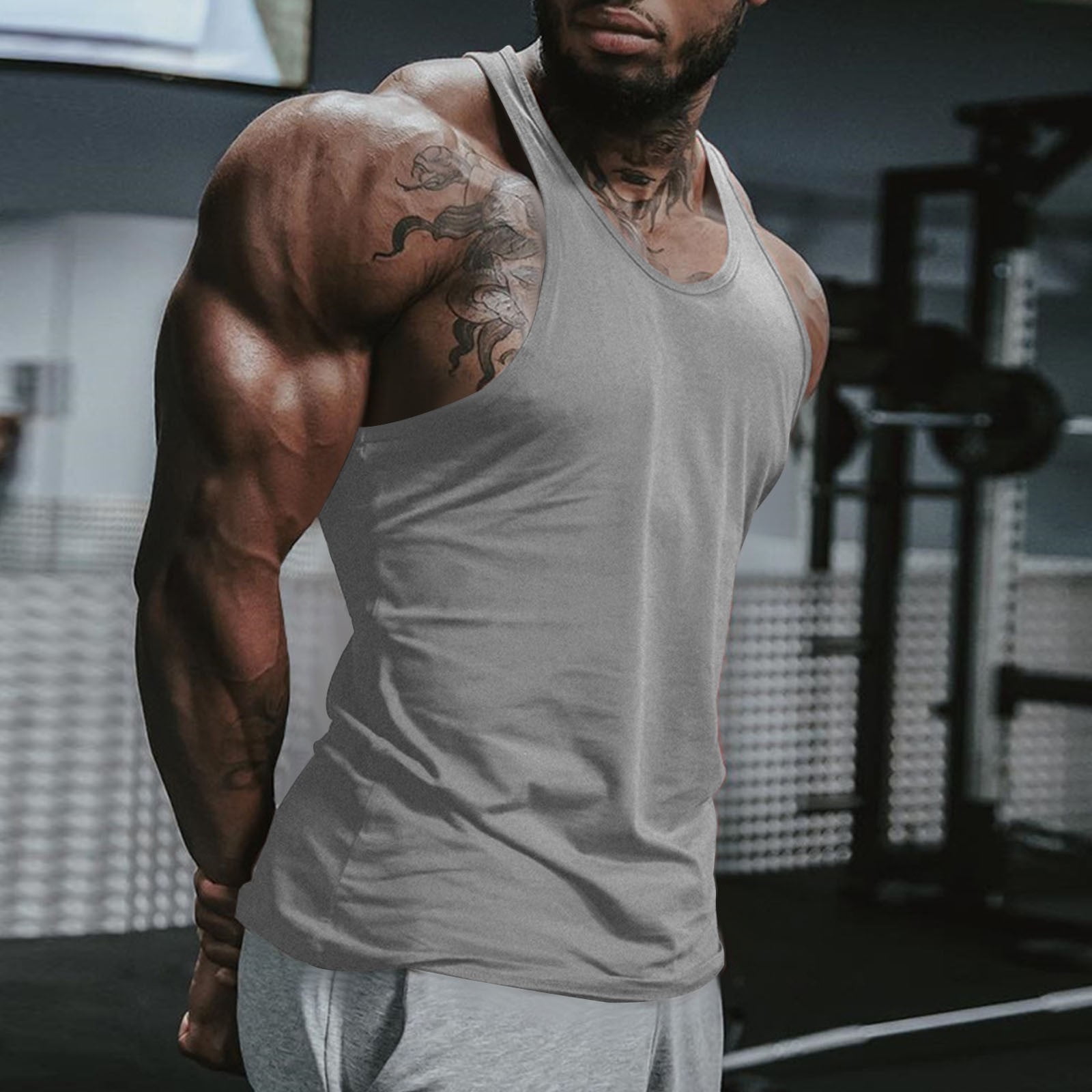 Awdenio Men's Graphic Tank Tops Gym Tank Tops Y-Back Workout Muscle Tee ...