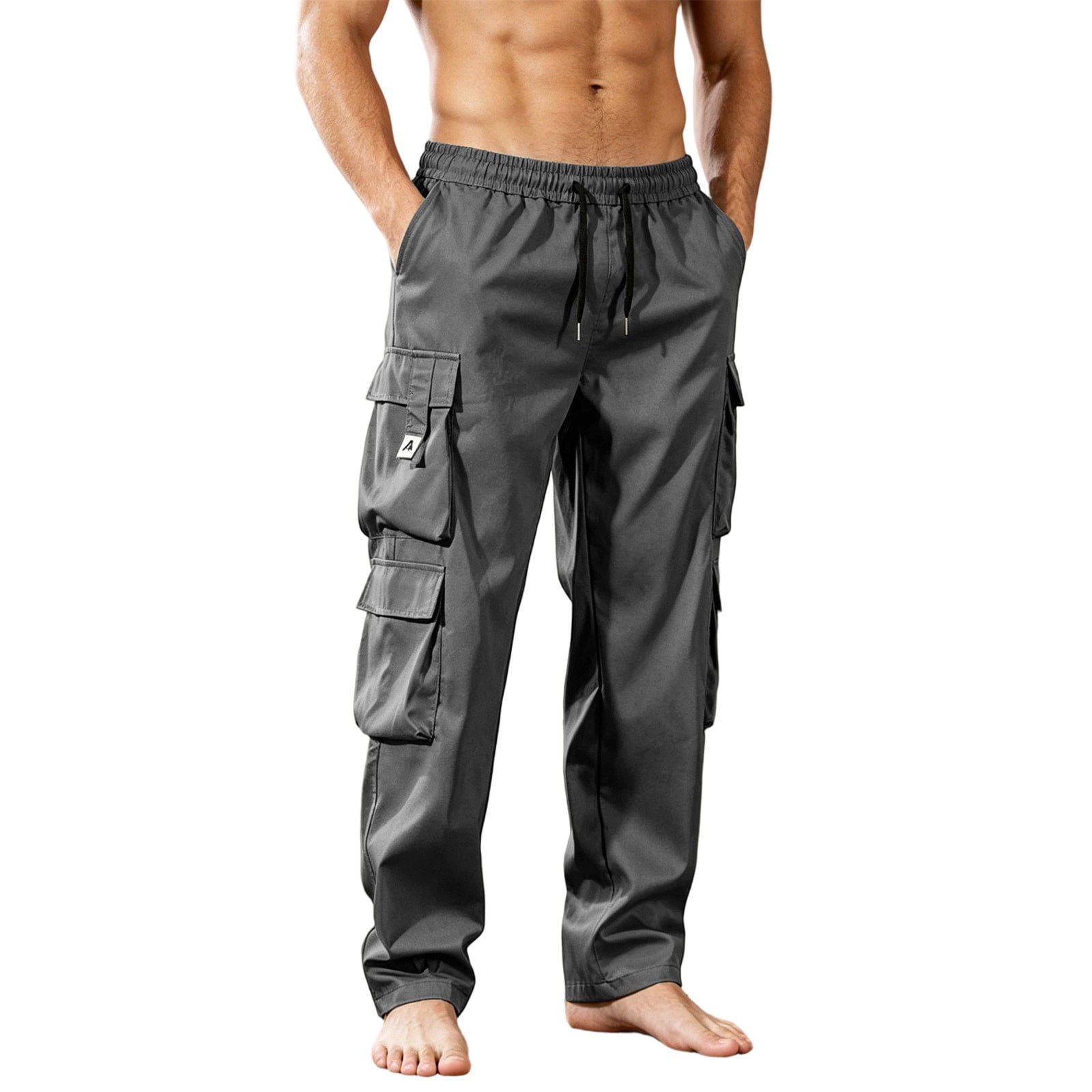 Mavick Men's Pants Casual Workout Joggers Elastic Drawstring Hiking ...