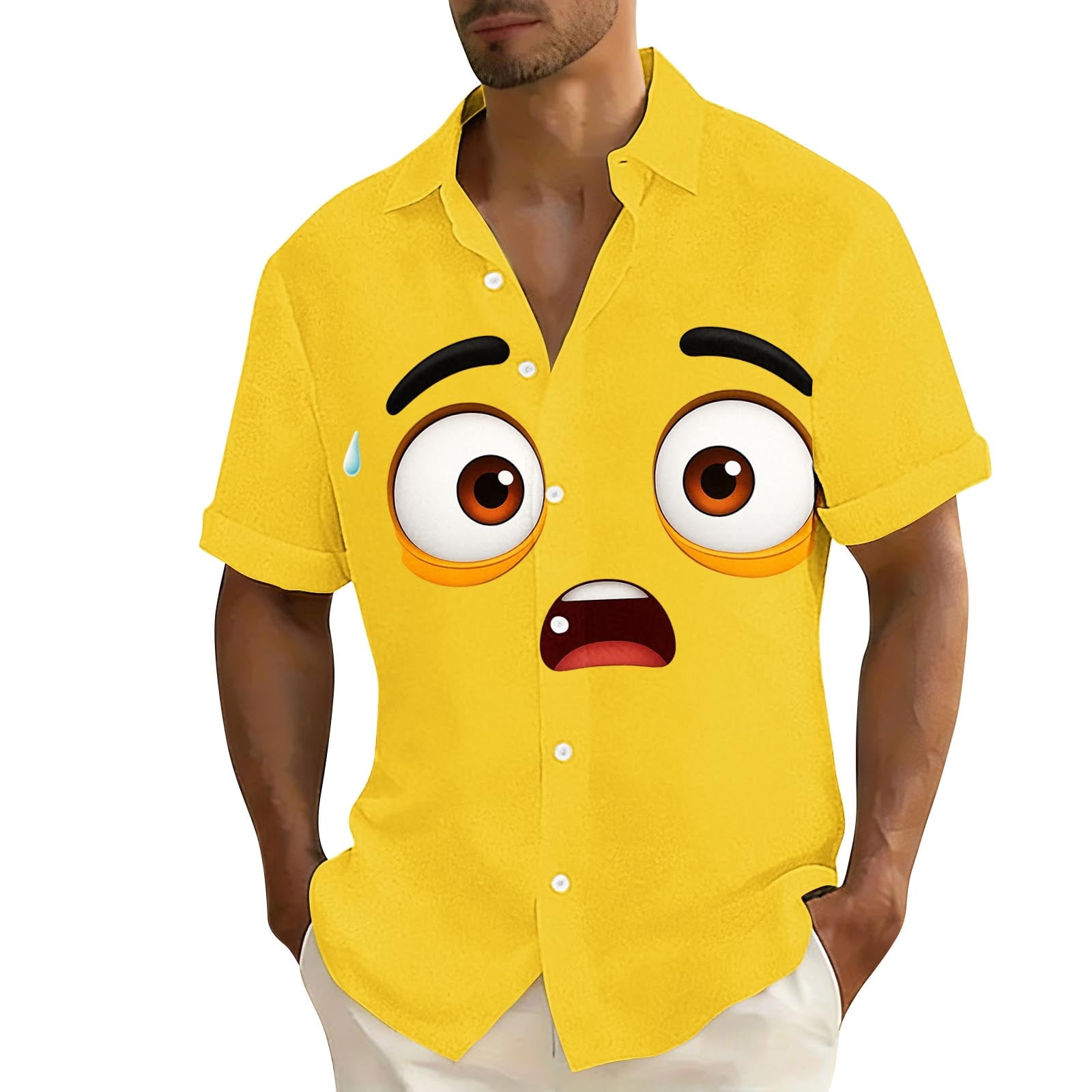 Awdenio Men's Shirts Novelty Dress Shirts Button Down Funny Hawaiian ...