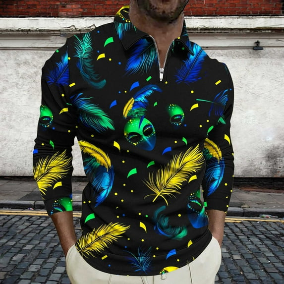 Awdenio Men's Shirts Quarter Zip Shirts Long Sleeve Pullover ...