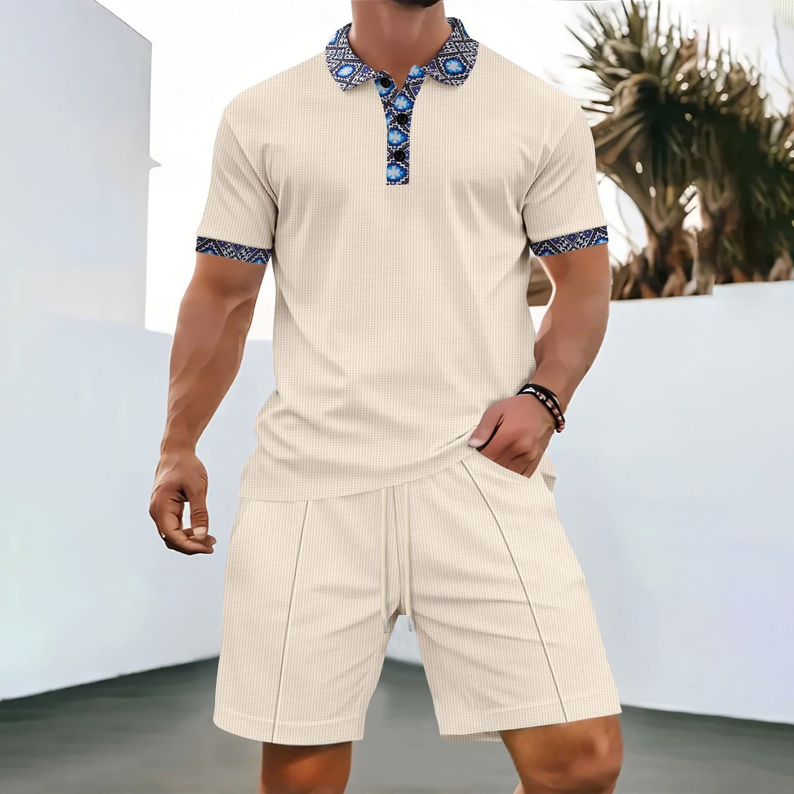 Awdenio Men's Short Sets 2 Piece Outfits Button Down Linen Shirts and ...