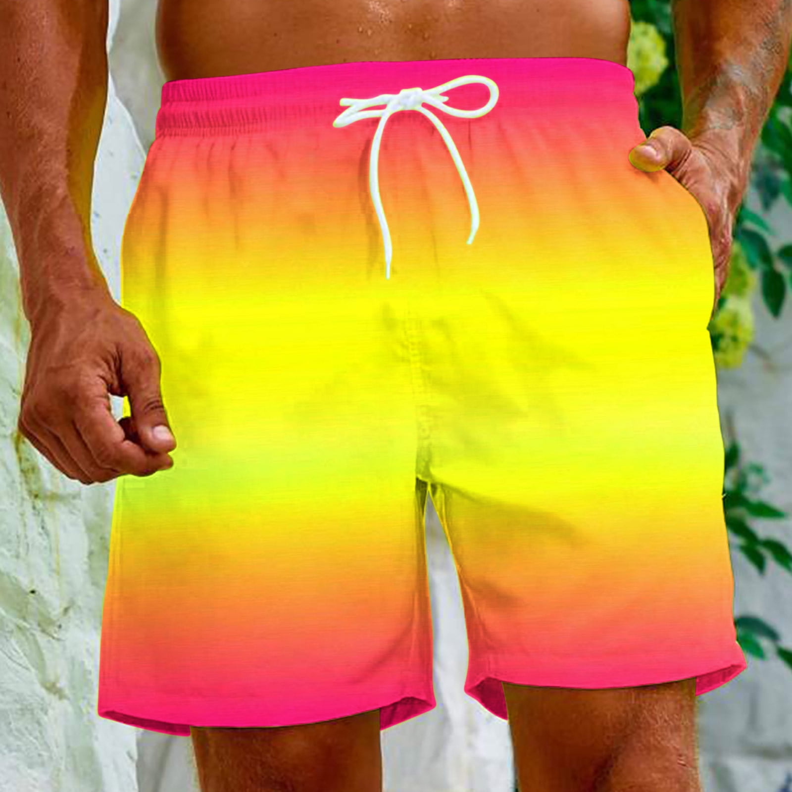 Awdenio Men's Shorts Swim Trunks Short Gradient Quick Dry Swim Shorts ...