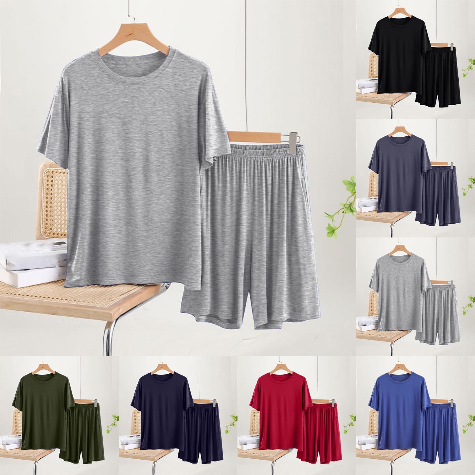 Awdenio Men's Sleepwear 2 Piece Sets Summer Outfits Lounge Set Matching ...