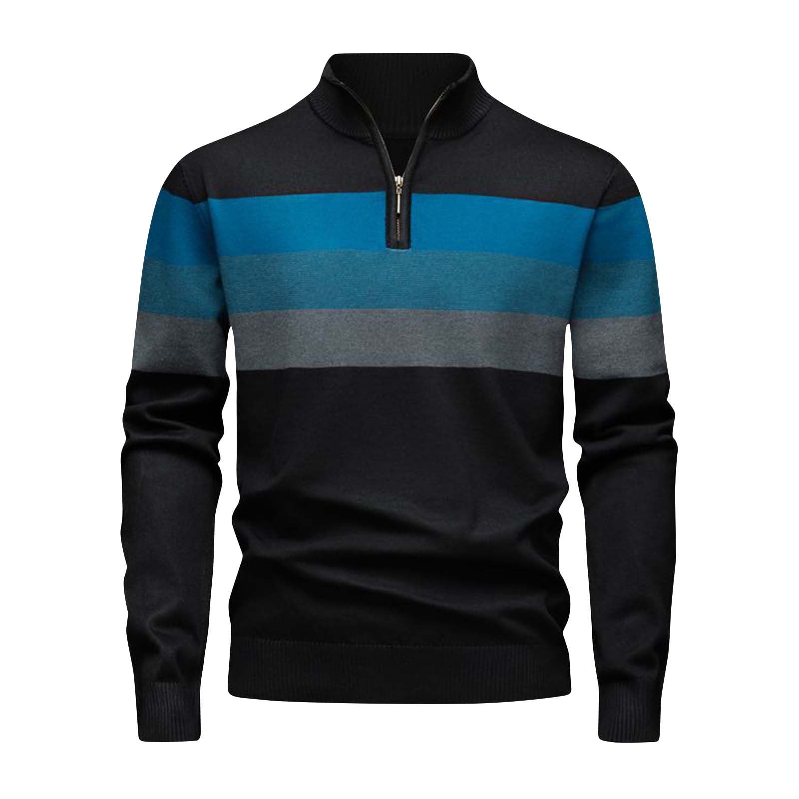 Awdenio Men's Sweaters 1/4 Zip Slim Fit Sweater Pullover Sweaters ...