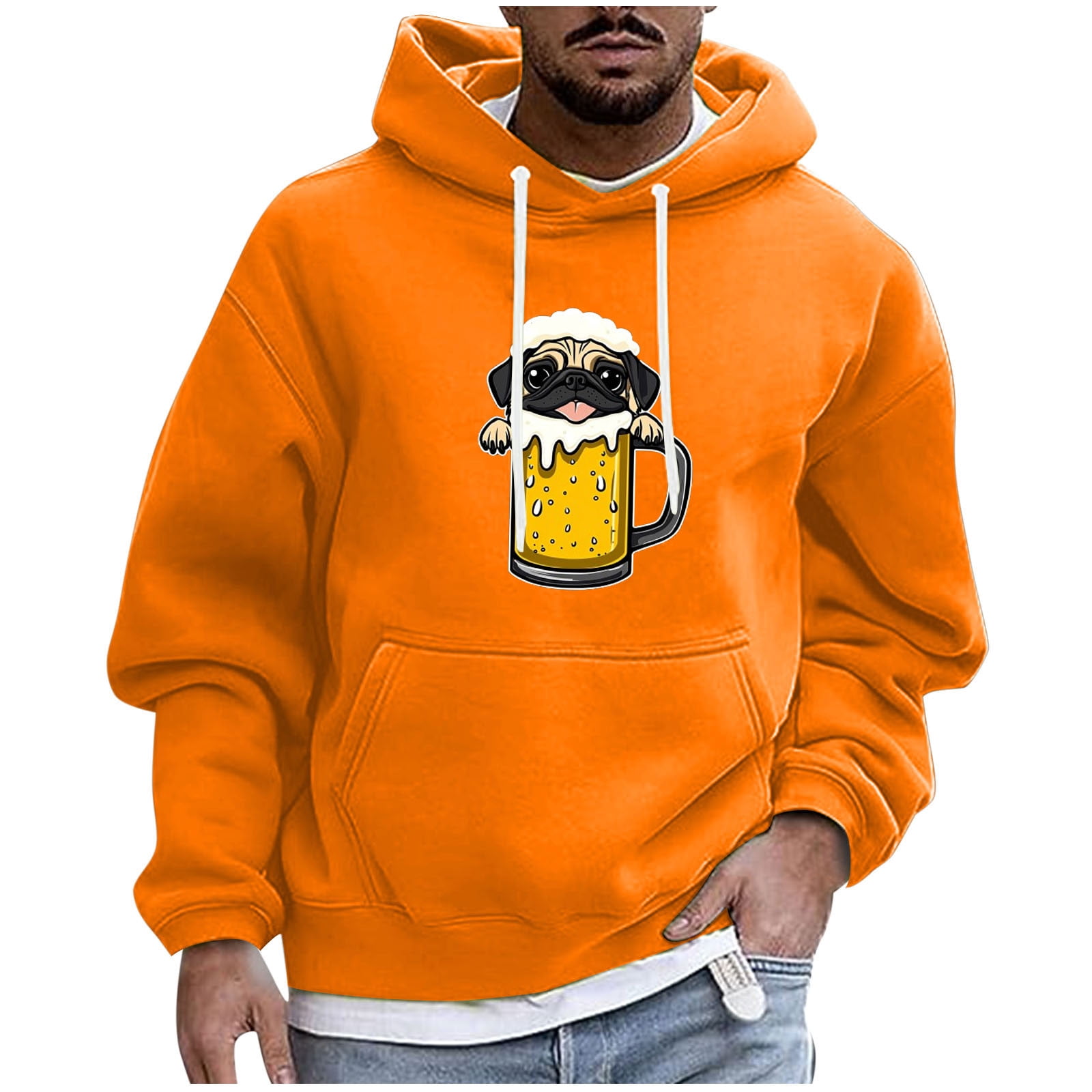 Awdenio Men's Sweatshirts Hoodies Pullover Color Block Fleece Long ...