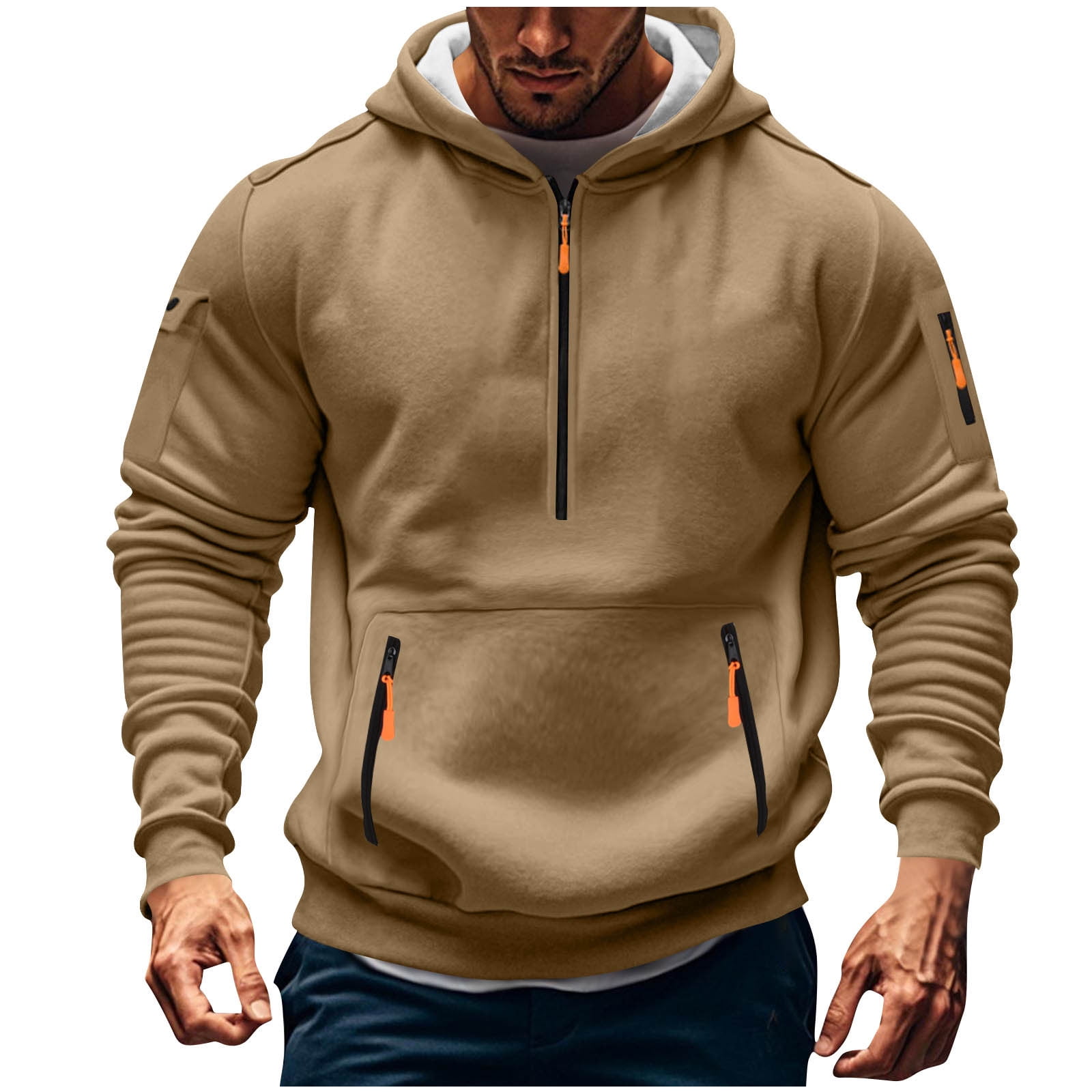 Awdenio Men's Sweatshirts Plus Size Big and Tall Sweatshirts Quarter ...