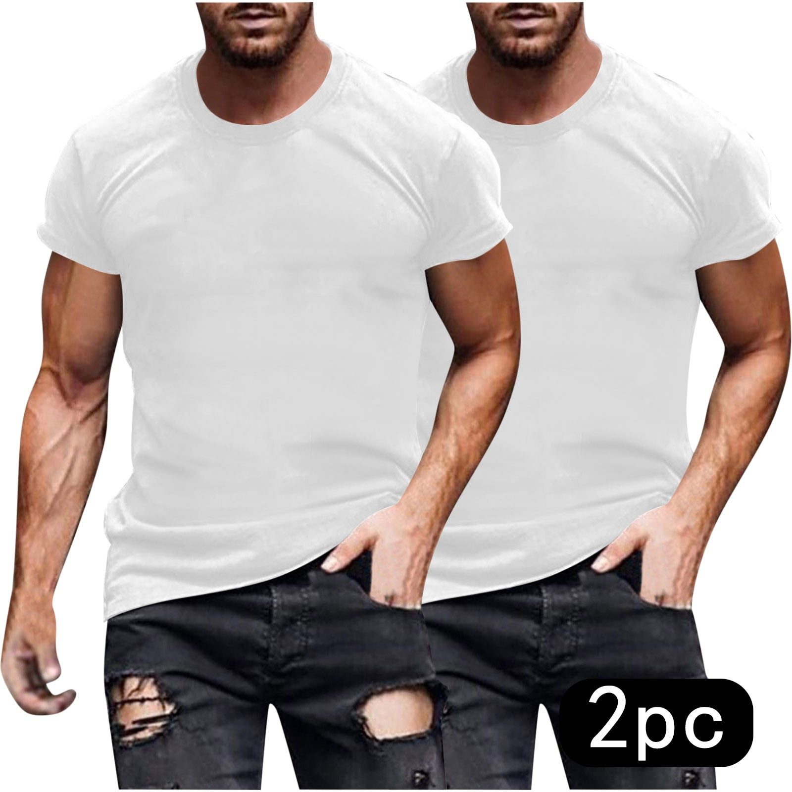 Awdenio Men's T-shirts 2 Pack Ultra Soft Premium Essential Short Sleeve ...
