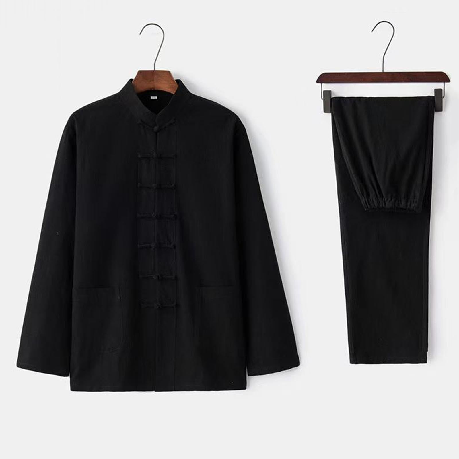 Awdenio Mens 2 Piece Summer Outfit Chinese Traditional Zen Meditation ...