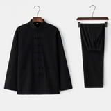 Awdenio Mens 2 Piece Summer Outfit Chinese Traditional Zen Meditation ...