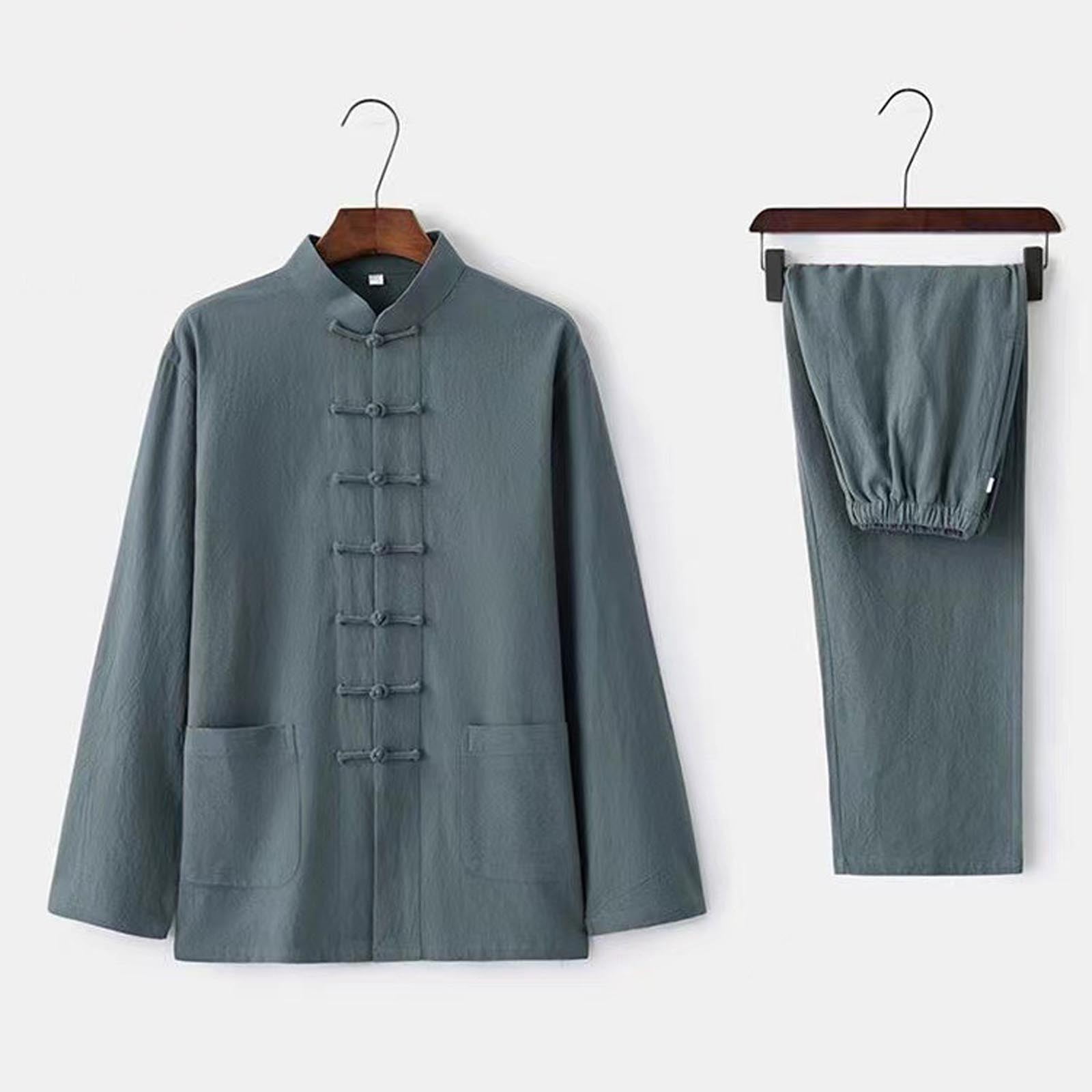 Awdenio Mens 2 Piece Summer Outfit Chinese Traditional Zen Meditation ...
