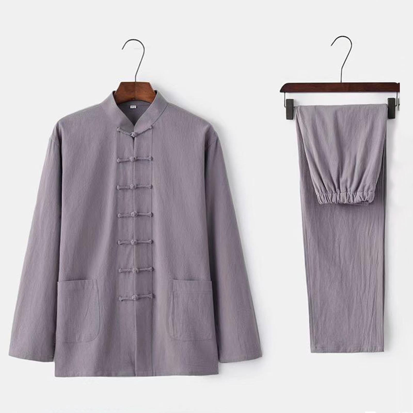 Awdenio Mens 2 Piece Summer Outfit Chinese Traditional Zen Meditation ...