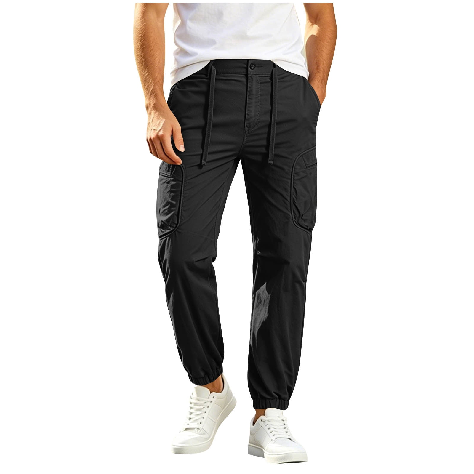Mavick Mens Cargo Pants Casual Cargo Joggers Pants Stretch Elastic ...