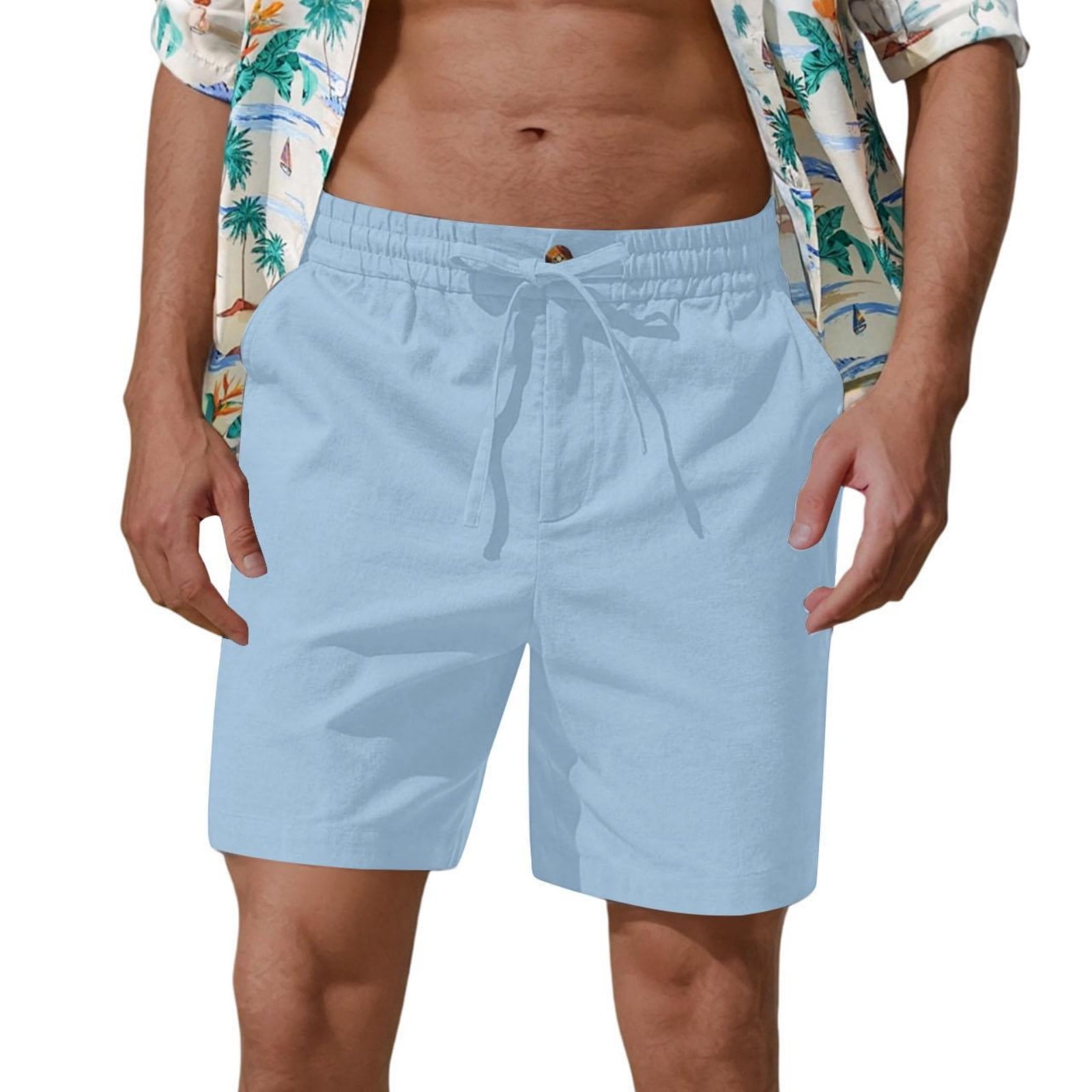 Awdenio Mens Cargo Shorts Summer Beach Shorts Lightweight Drawstring ...