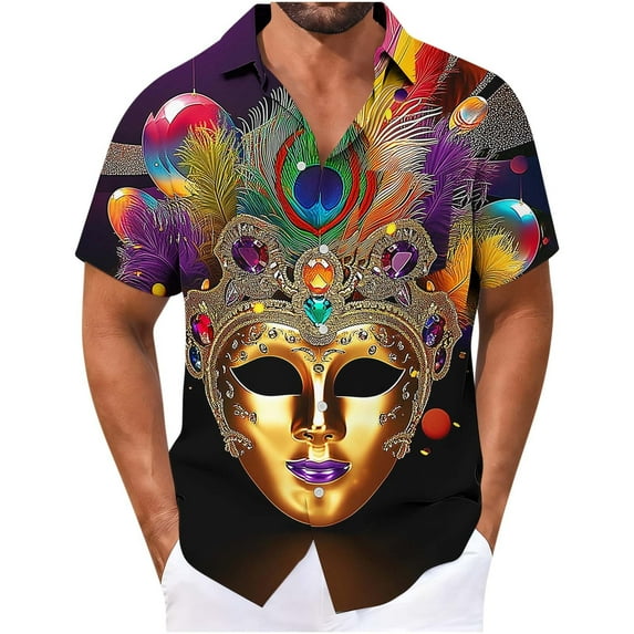 Awdenio Mens Graphic T-shirts Print Short Sleeve Regular Fit Hawaiian ...