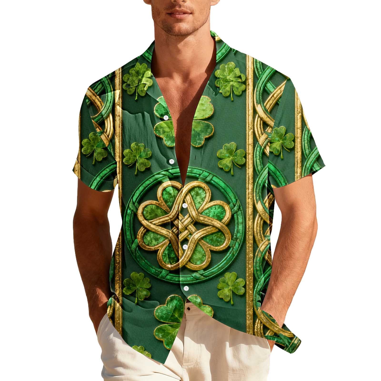 Awdenio Mens Graphic T-shirts St Patricks Day Shirts Clover St Pattys ...