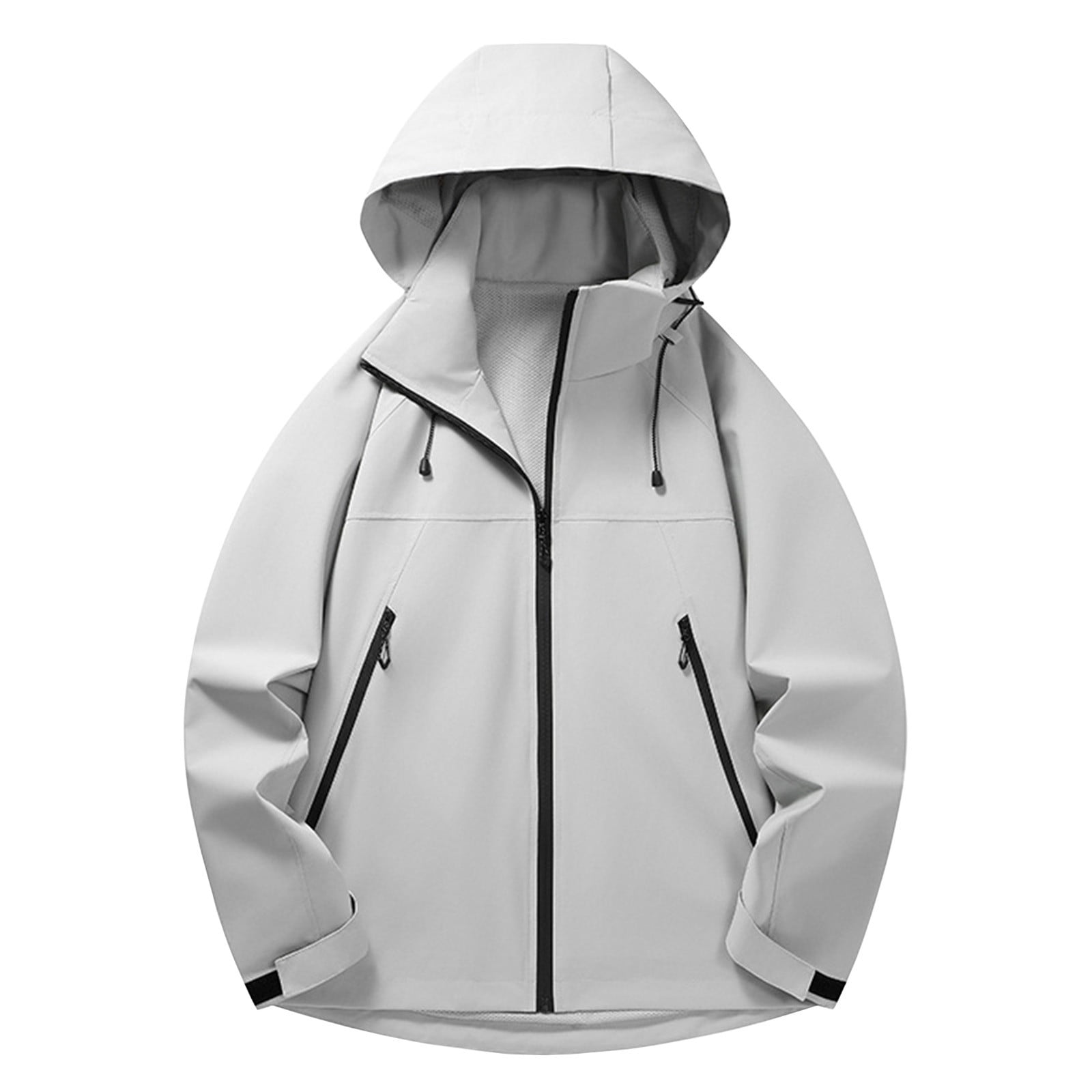 Awdenio Mens Jacket Loose Fit Waterproof Lightweight Lined Coat Hiking ...