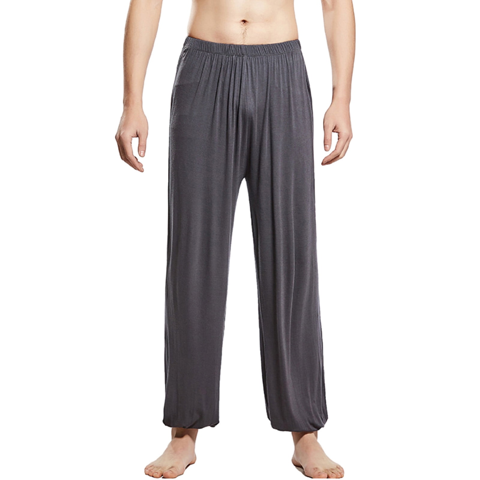Awdenio Mens Pajama Full Length Pants Pajama Pants Pockets Drawstring ...