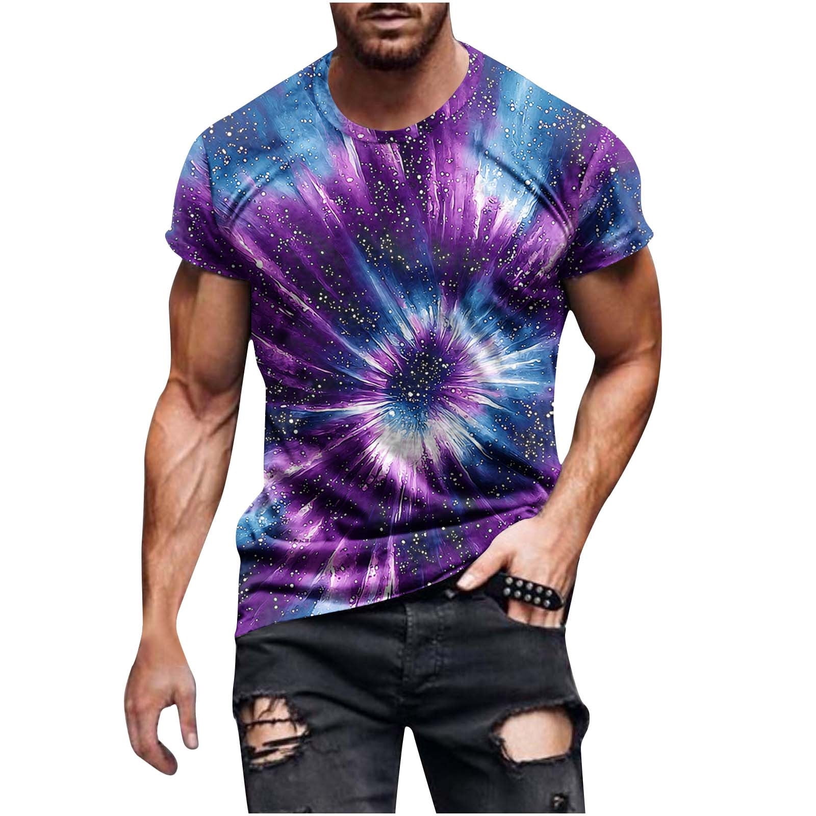 Awdenio Mens Shirts 3D Graphic T-Shirt Colorful Design Short Sleeve ...