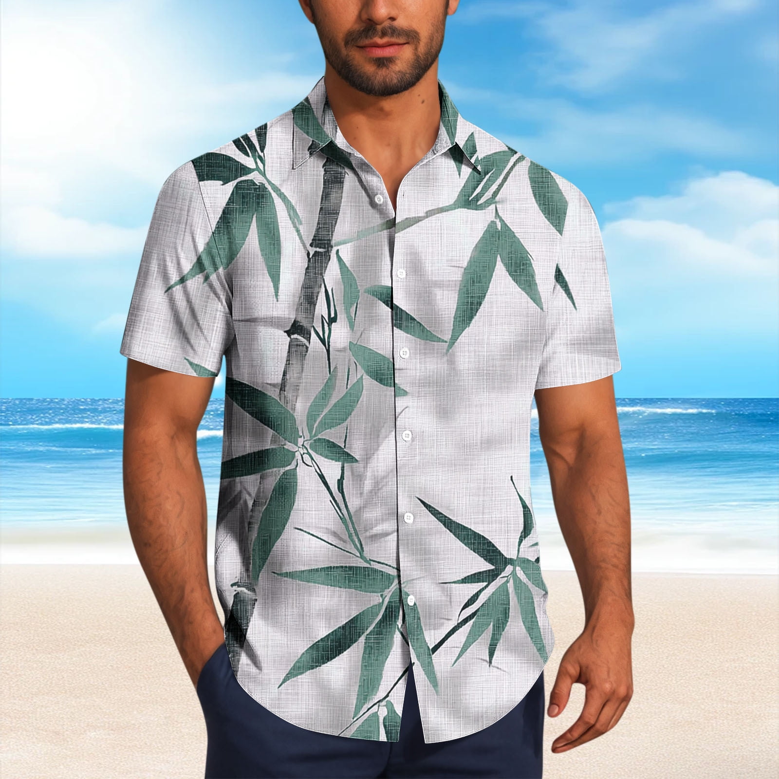 Awdenio Mens Shirts Floral Shirts Casual Tropical Beach Short Sleeve ...