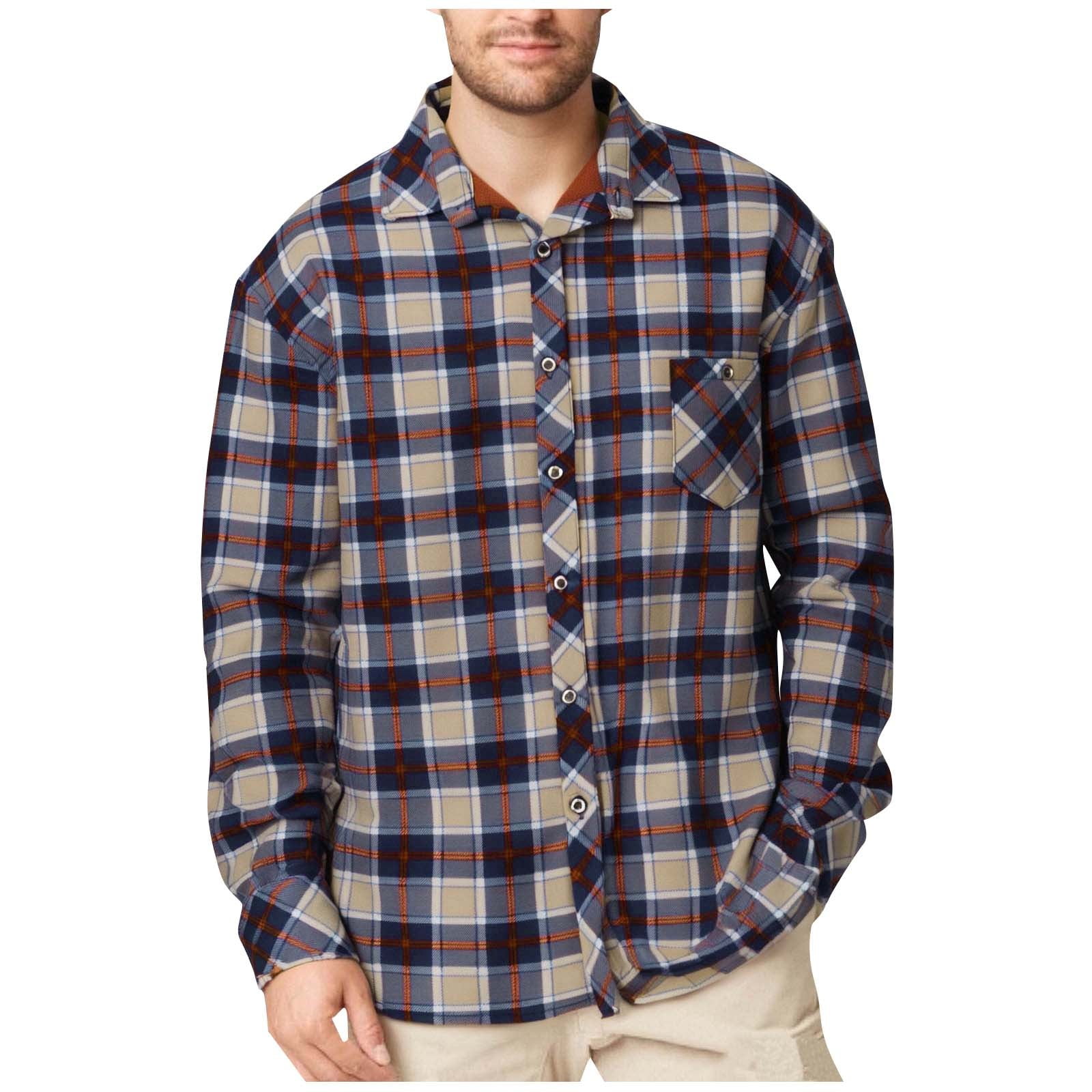 Awdenio Mens Shirts Thermal Tactical Flannel Shirt Long Sleeve Outdoor ...