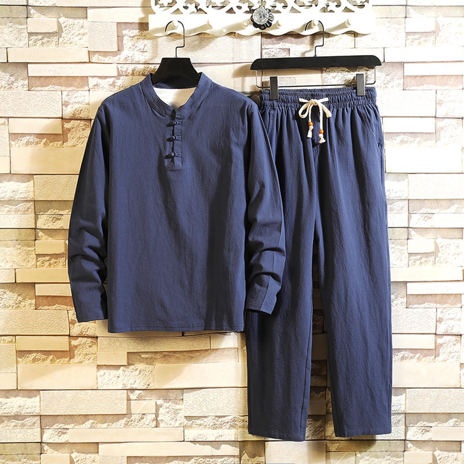Awdenio Mens Short Sets 2 Piece Sutfits Chinese Traditional Zen ...