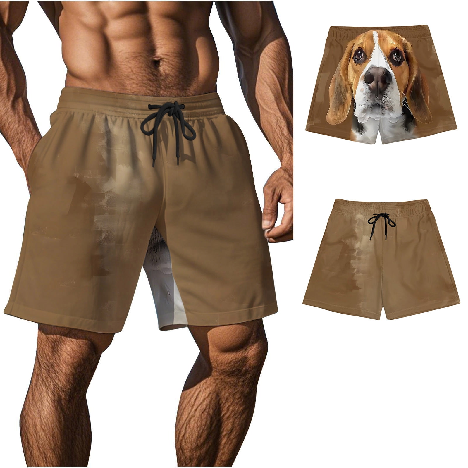 Awdenio Mens Shorts Casual Dogs Puppies Pets Printed Shorts Board ...