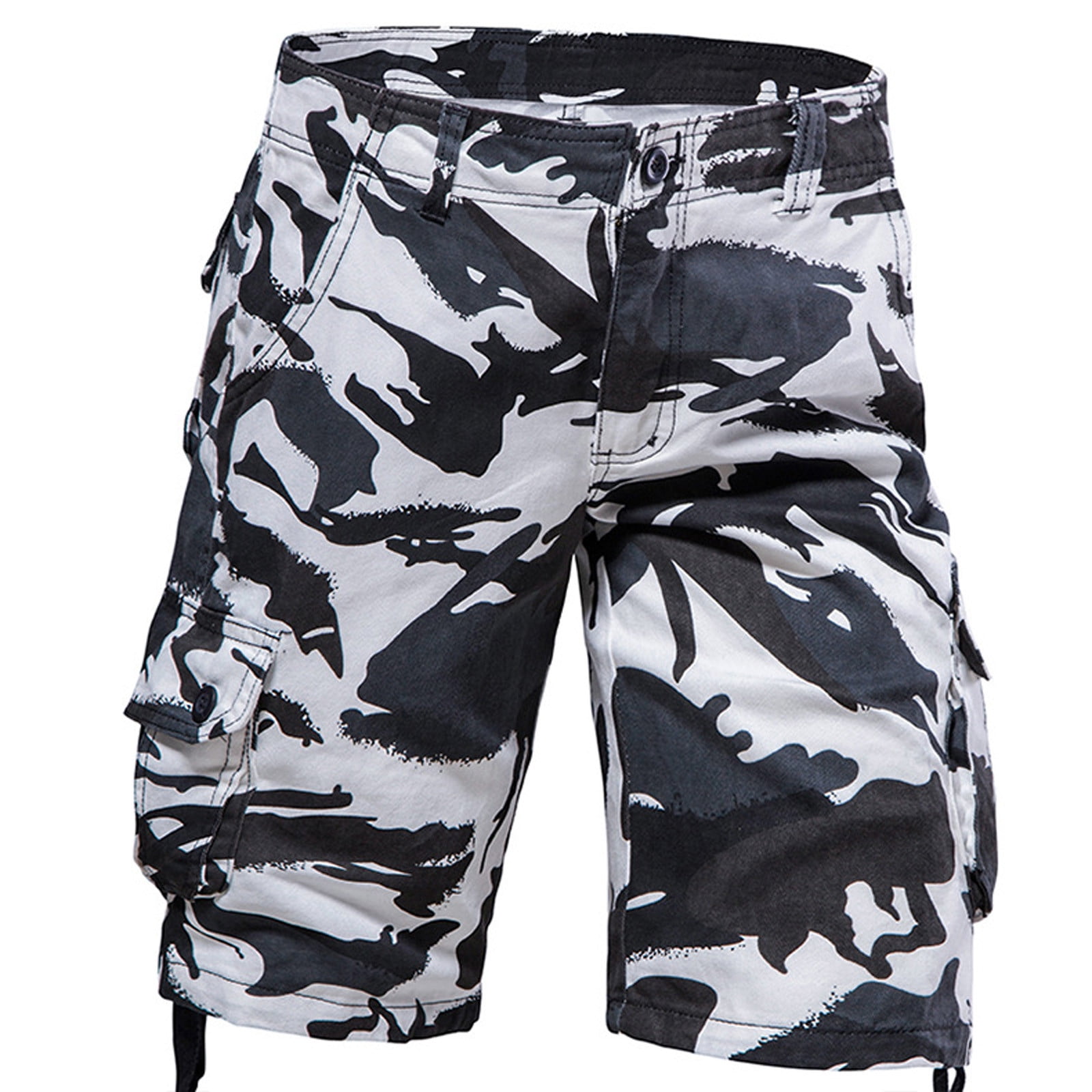 Awdenio Mens Camo Shorts Stretch Camouflage Camo Below The Knee Shorts ...