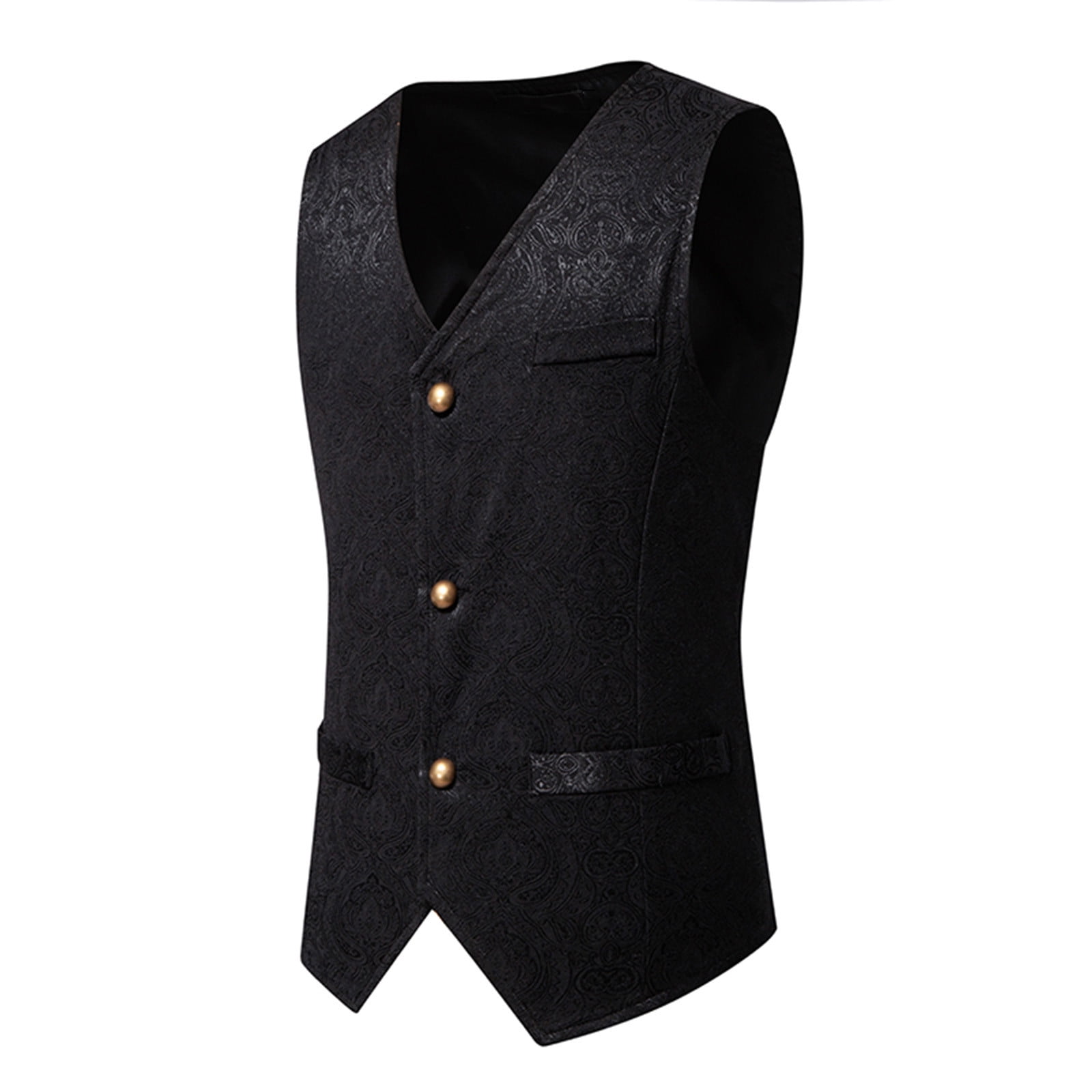 Awdenio Mens Suit Vest V Neck Cowboy Vest Vintage 3 Snaps Western Vests ...