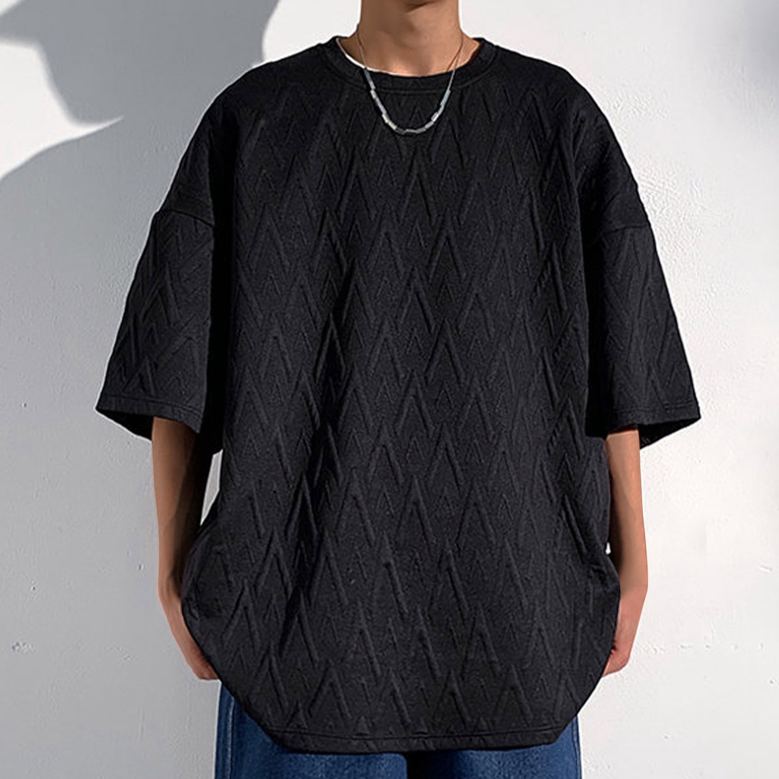 Awdenio Mens T-shirts Casual Cropped T Shirts Summer Half Sleeve Crop ...
