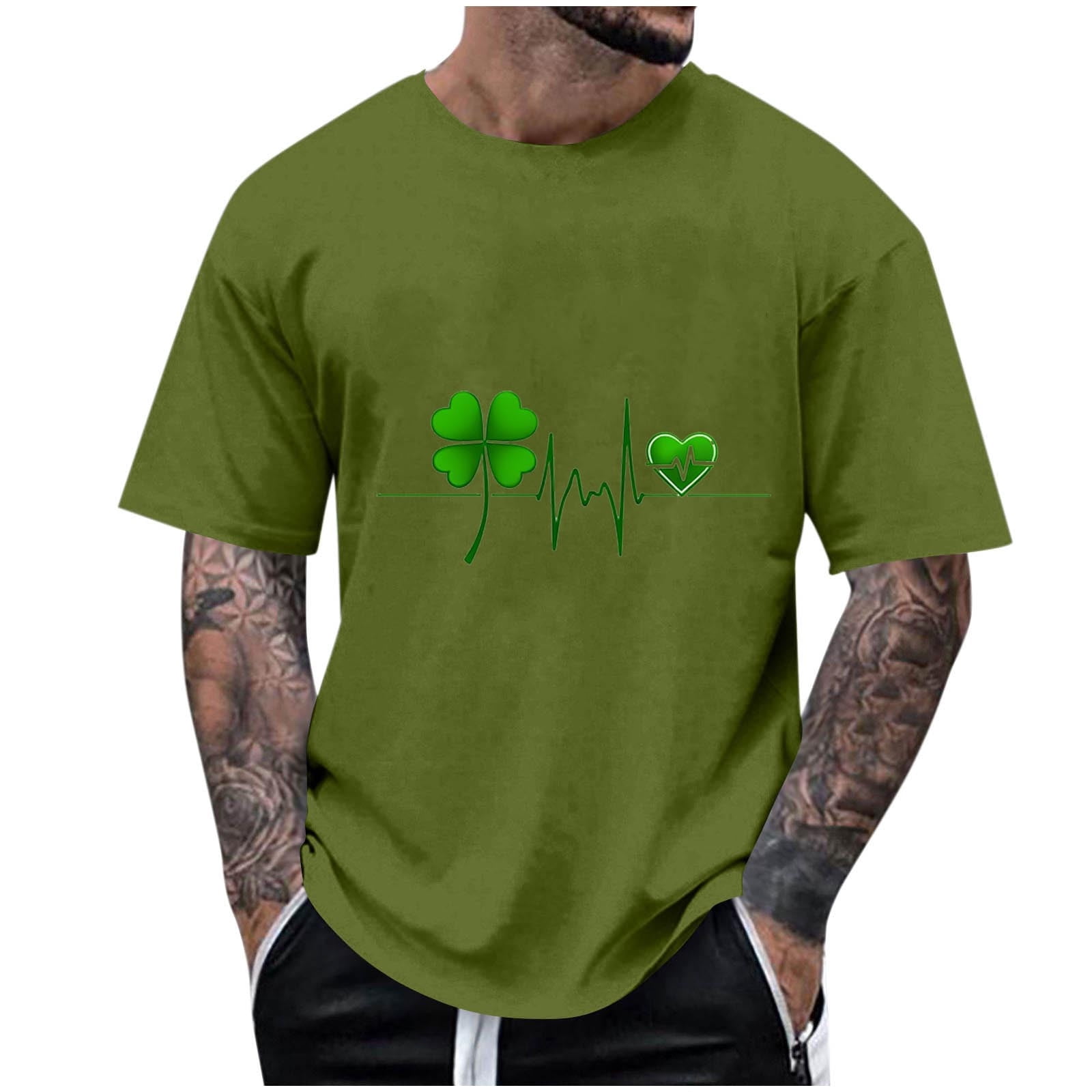Awdenio Mens T-shirts Round Neck Graphic Tees for Men Summer Fall Short ...