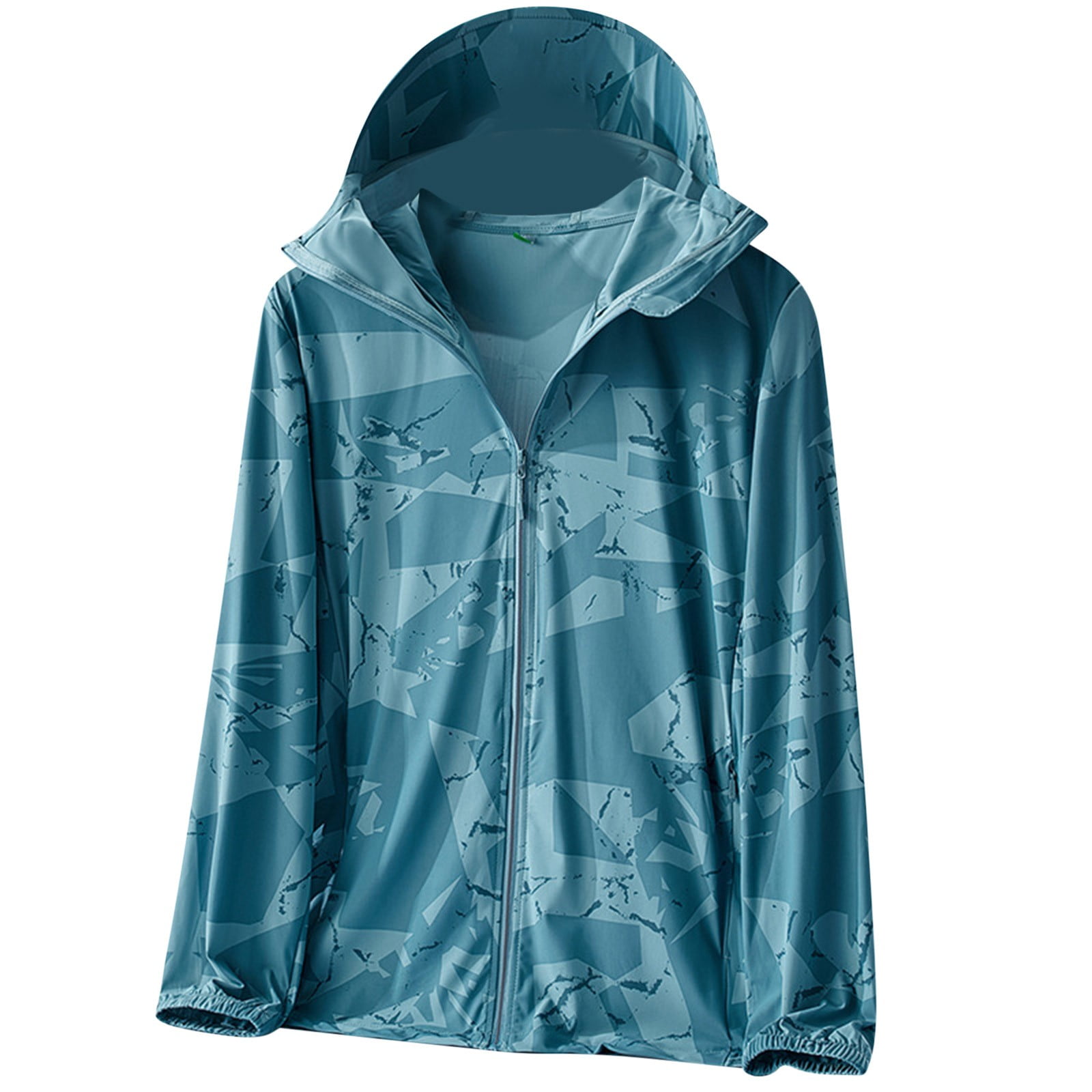 Awdenio Mens UPF 50+ Full Zip Solid Light Jacket Hooded Long Sleeve ...