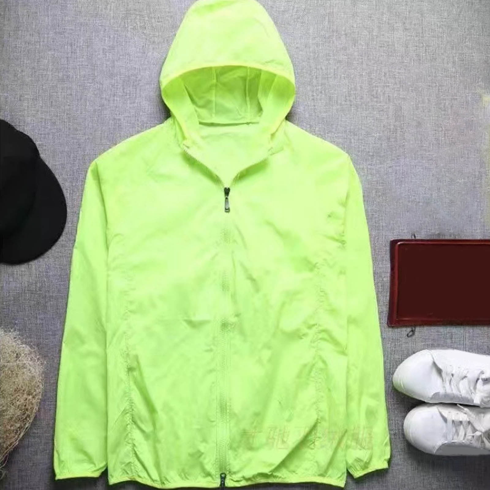 Awdenio Mens UPF 50+ Full Zip Solid Light Jacket Hooded Long Sleeve ...