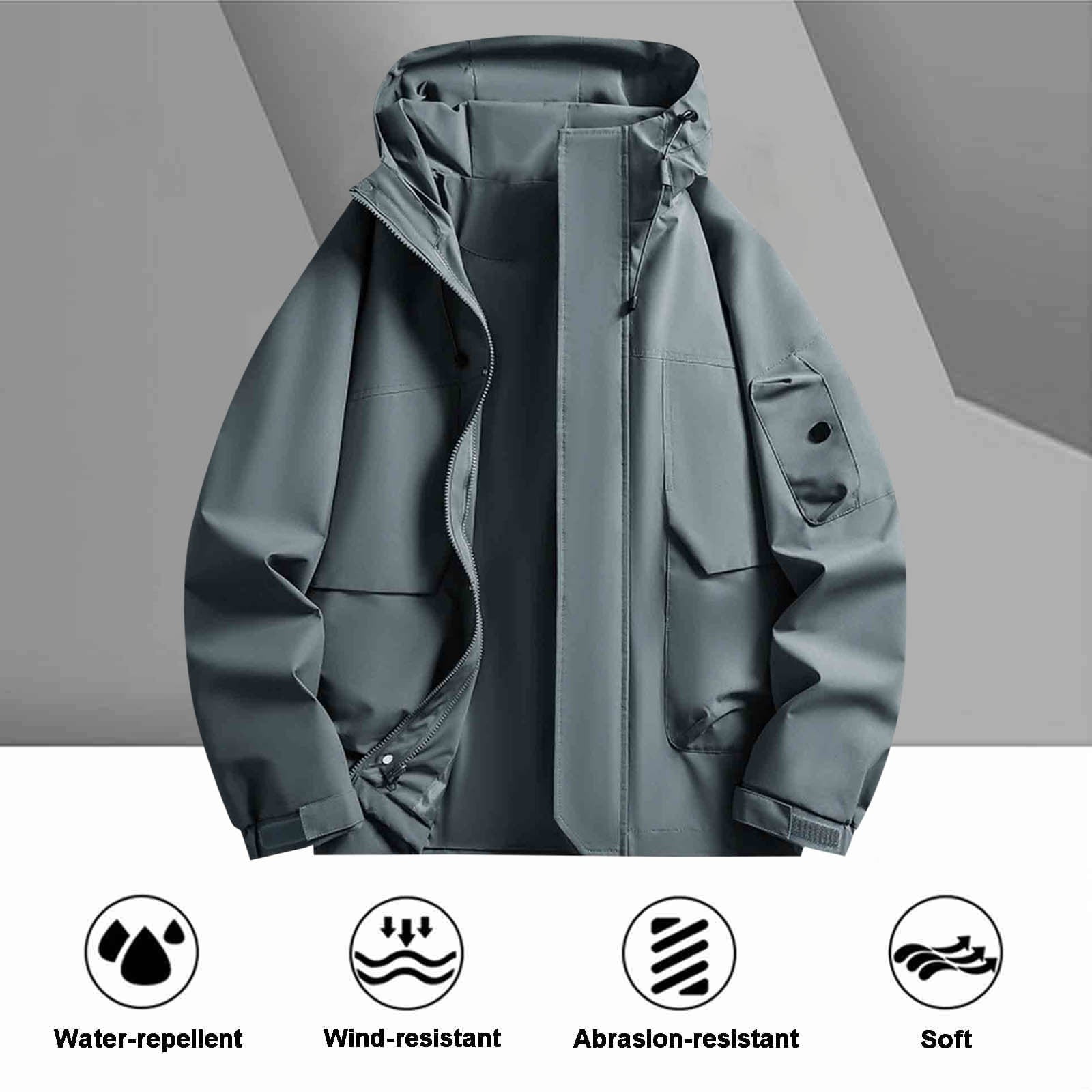 Awdenio Mens Winter Jacket Tactical Jacket Waterproof Fleece Lined ...