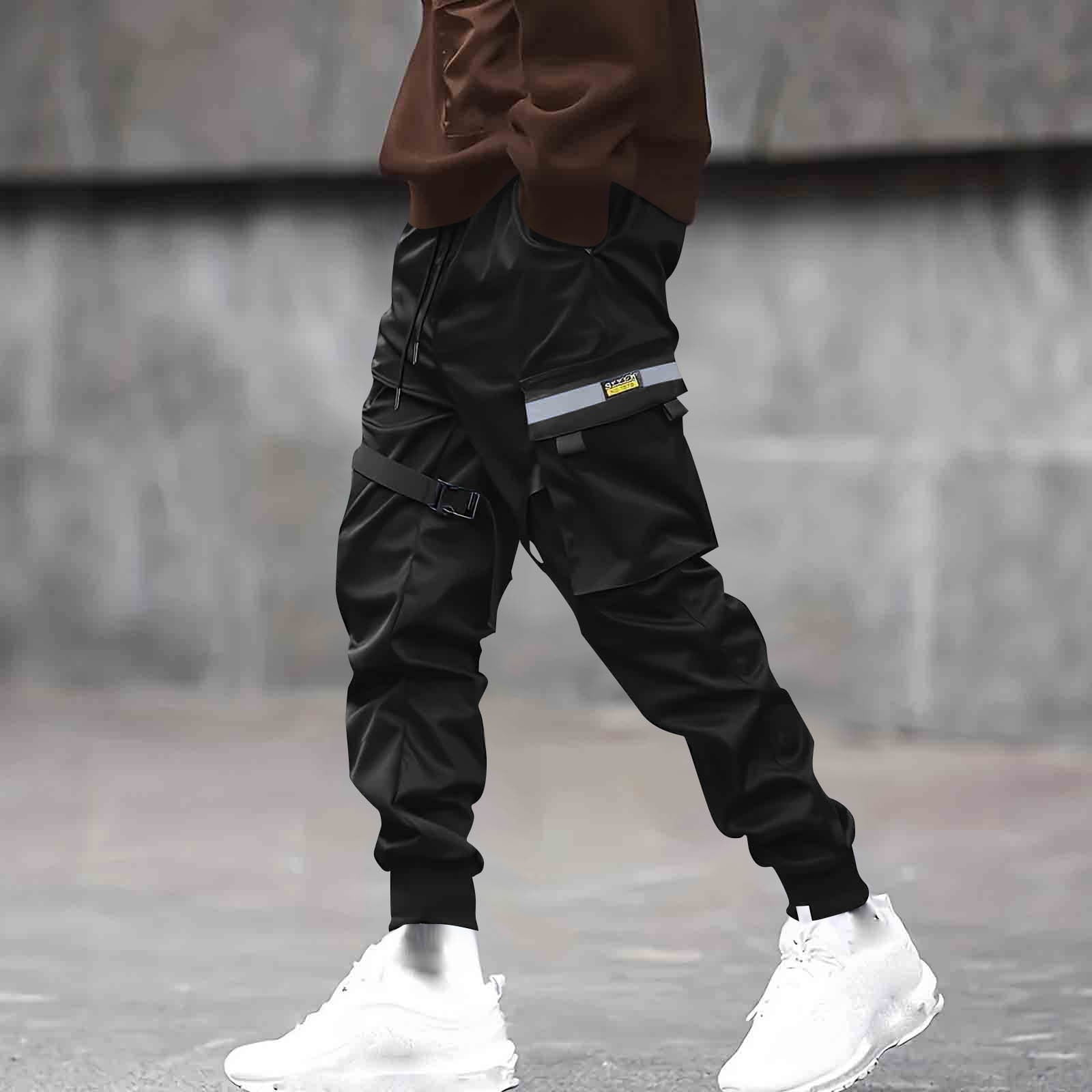 Awdenio Mens Work Pants Elastic Waist Drawstring Tapered Pants for Men ...