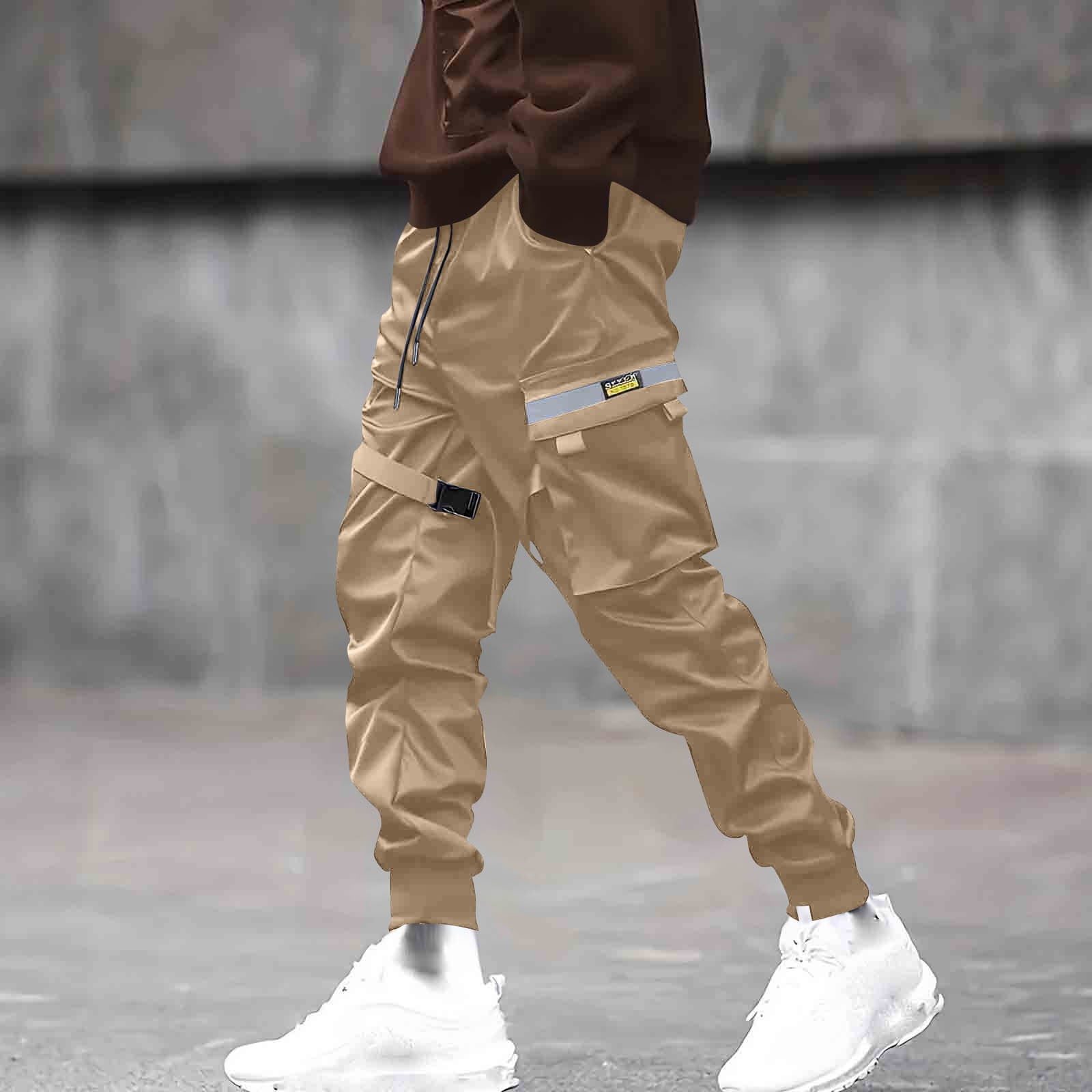 Awdenio Mens Work Pants Elastic Waist Drawstring Tapered Pants for Men ...