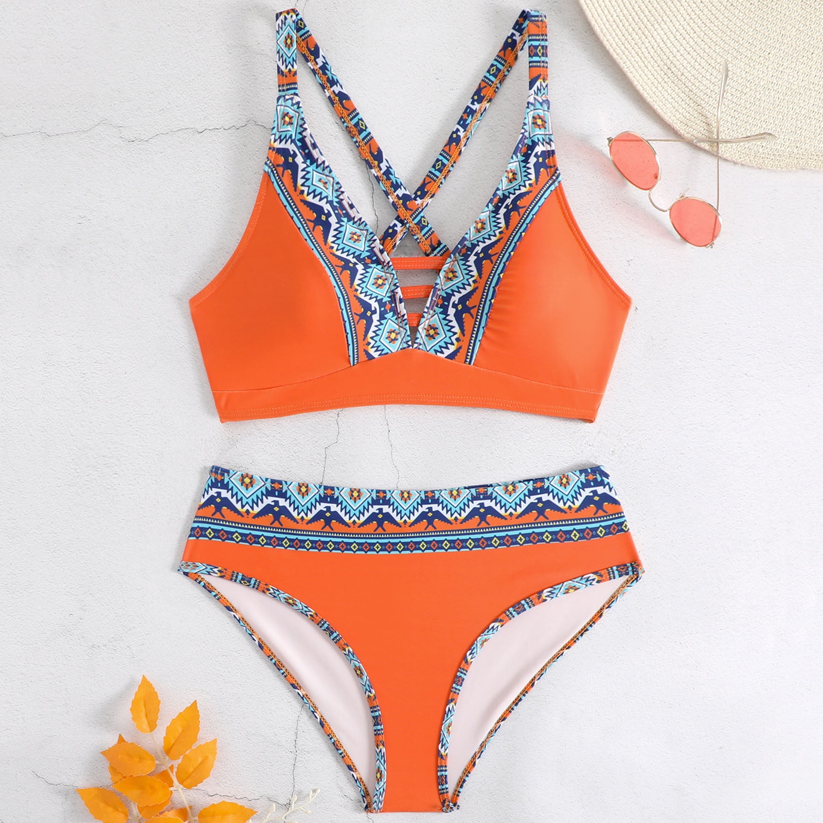 Awdenio Modest Swimsuits for Women Thong Hater String Cheeky Two Piece ...