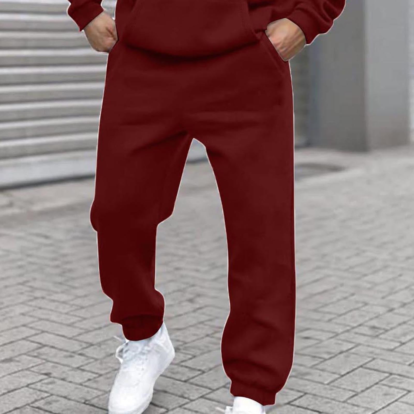 Awdenio New Men's Fleece Elastic Bottom Sweatpants with Pockets, Sloid ...