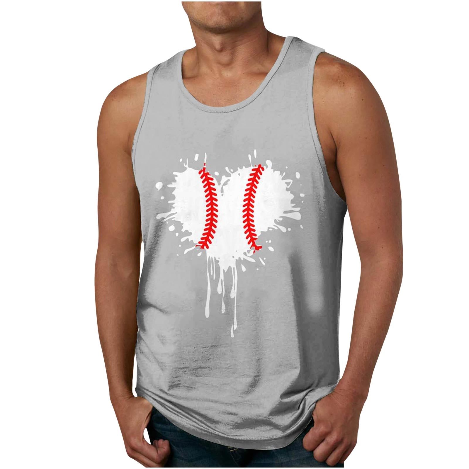 Awdenio New Men's Workout Tank Tops Casual Baseball 3d Printing Sports ...