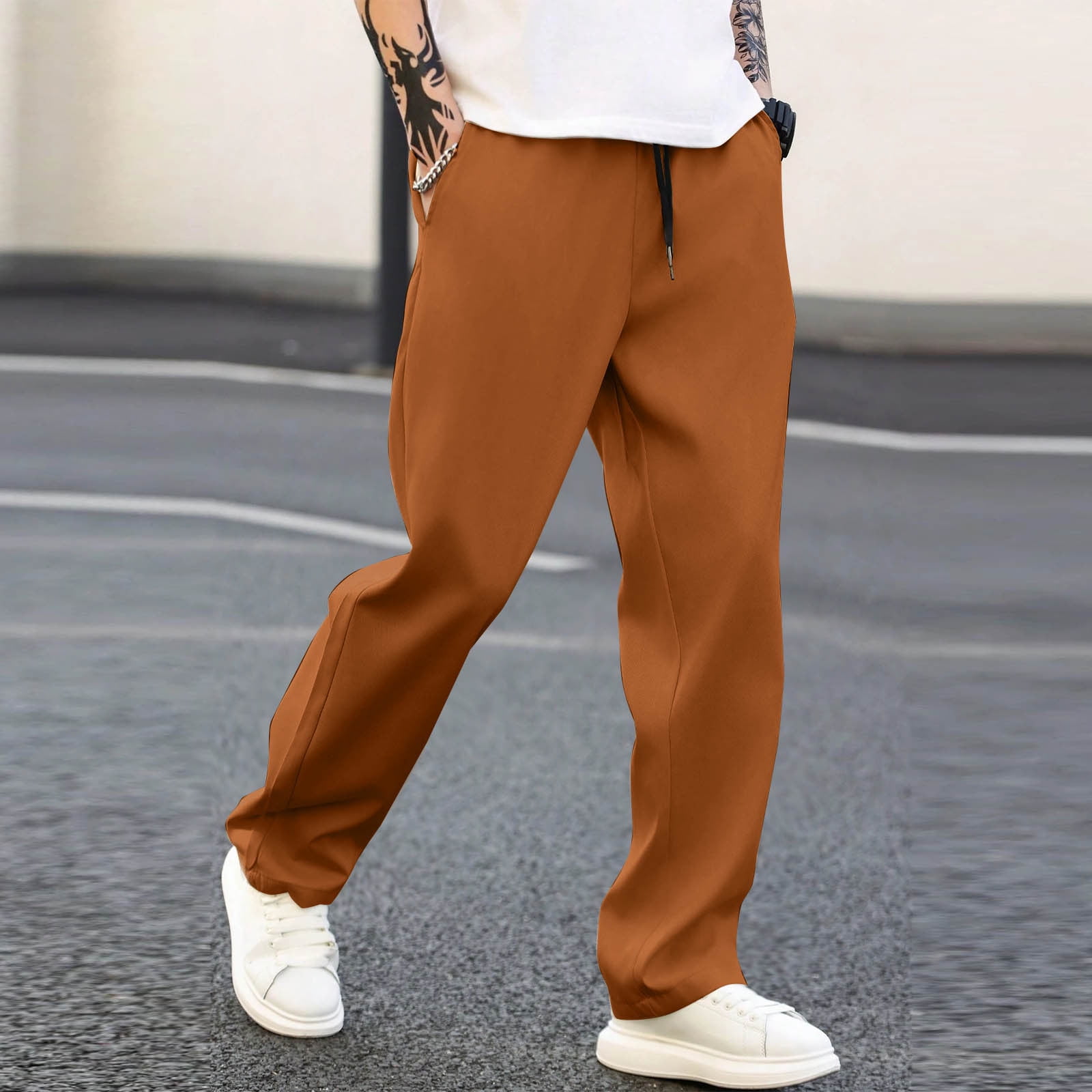 Awdenio Pants for Men Lightweight Sweatpants with Pockets Elastic Waist ...