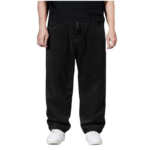 Aofany Mens Wide Leg Jeans Baggy Loose Fit Denim Pants Mens Y2K Jeans ...
