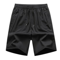 ProGo USA Men's Fleece Workout Shorts - Elastic Waist, Side Pockets ...