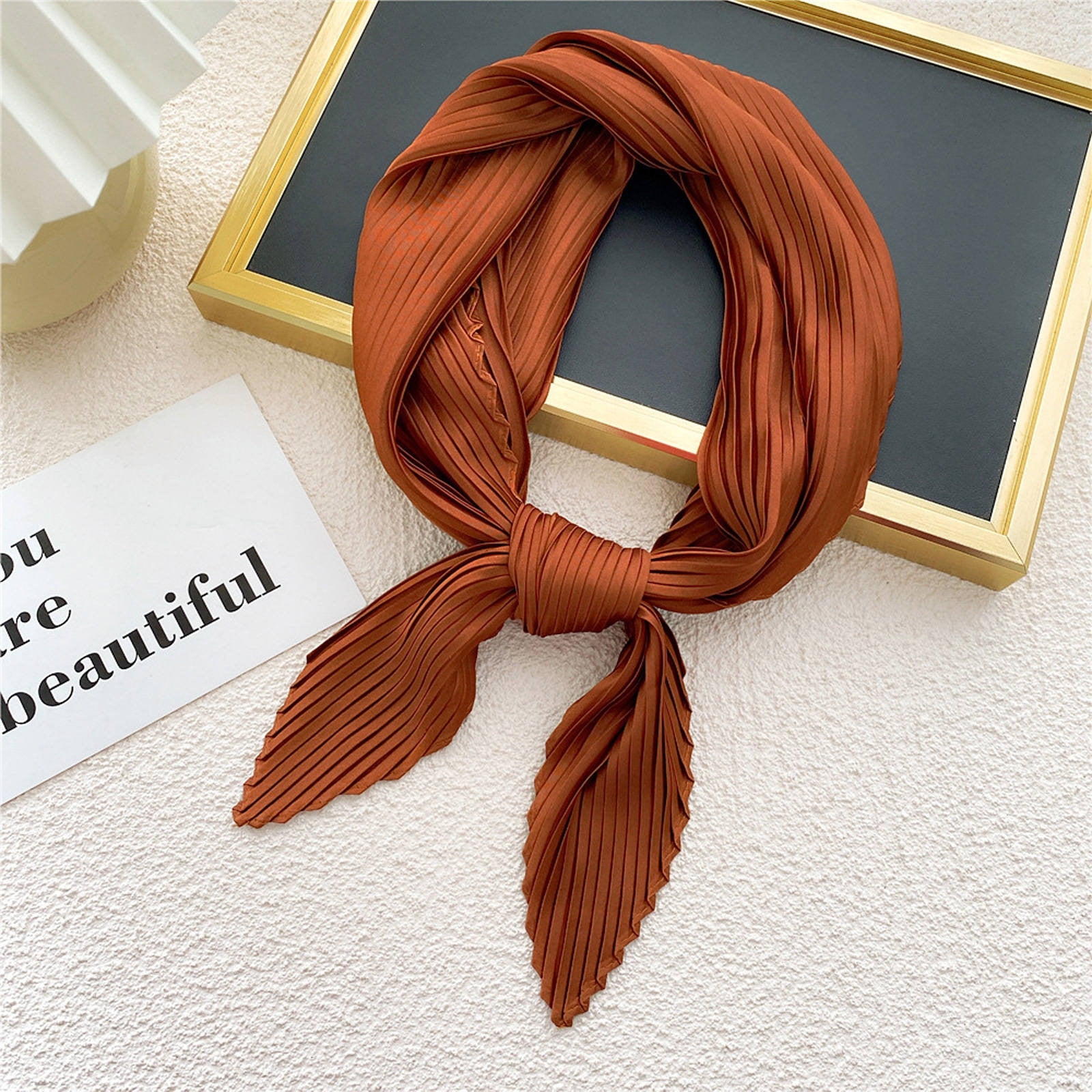 Awdenio Scarfs for Women Lightweight Scarf Shawl, Pleated Solid Color ...