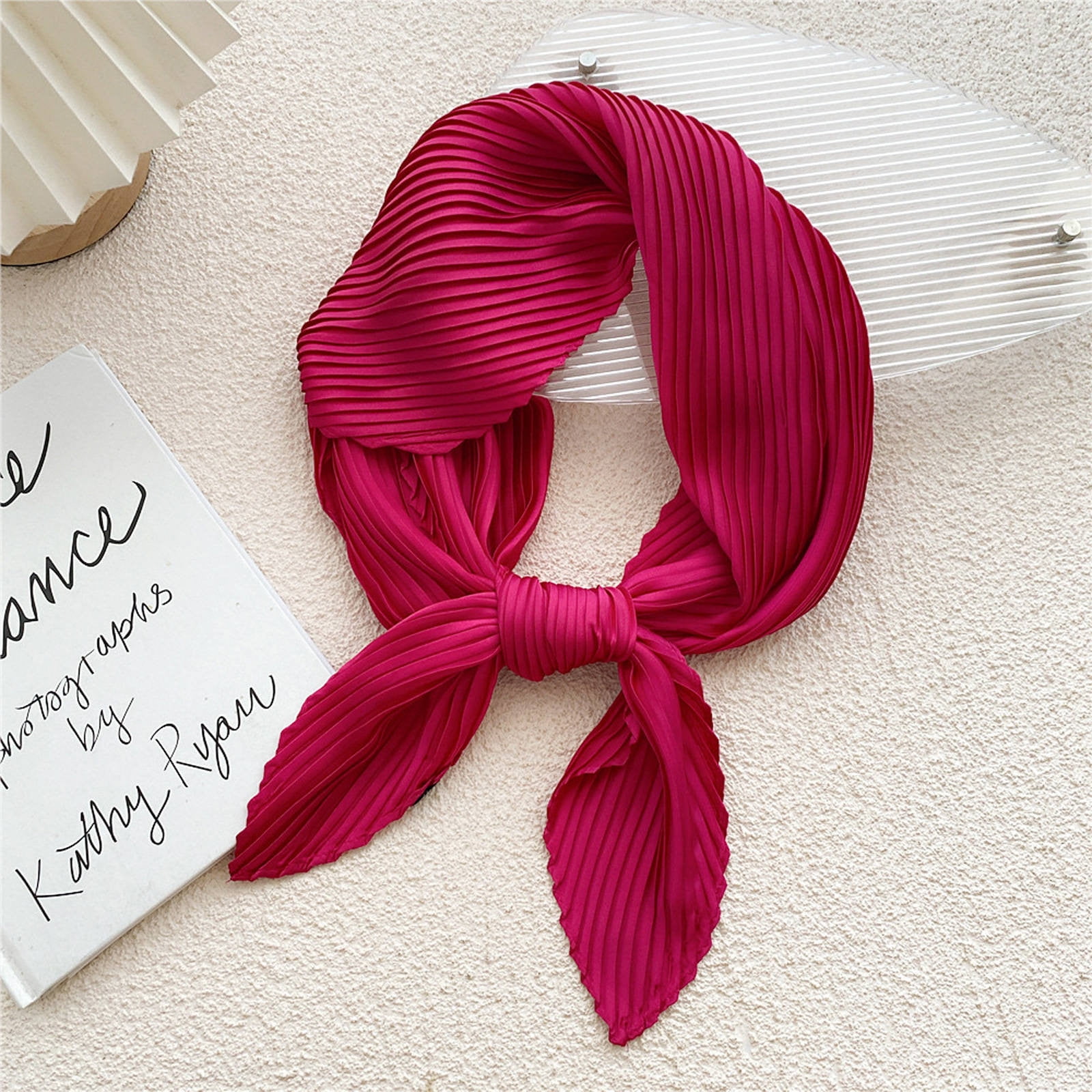 Awdenio Scarfs for Women Lightweight Scarf Shawl, Pleated Solid Color ...