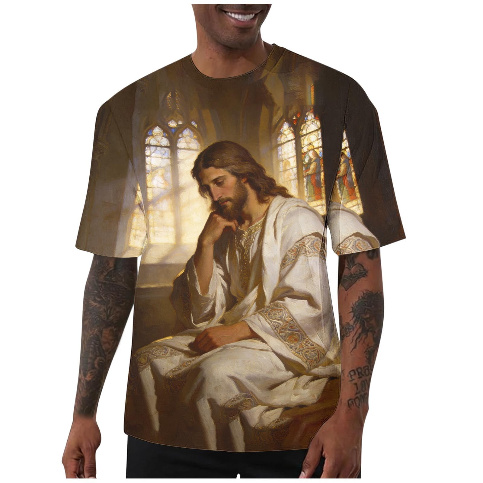 Awdenio Shirts for Men Easter-print T-Shirt for Design Breathable Cool ...