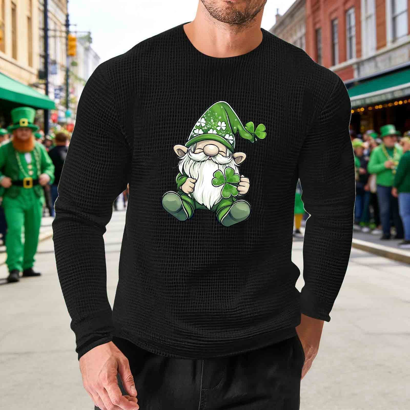 Awdenio Shirts for Men St. Patrick's Day Printed Waffle Casual Shirts ...