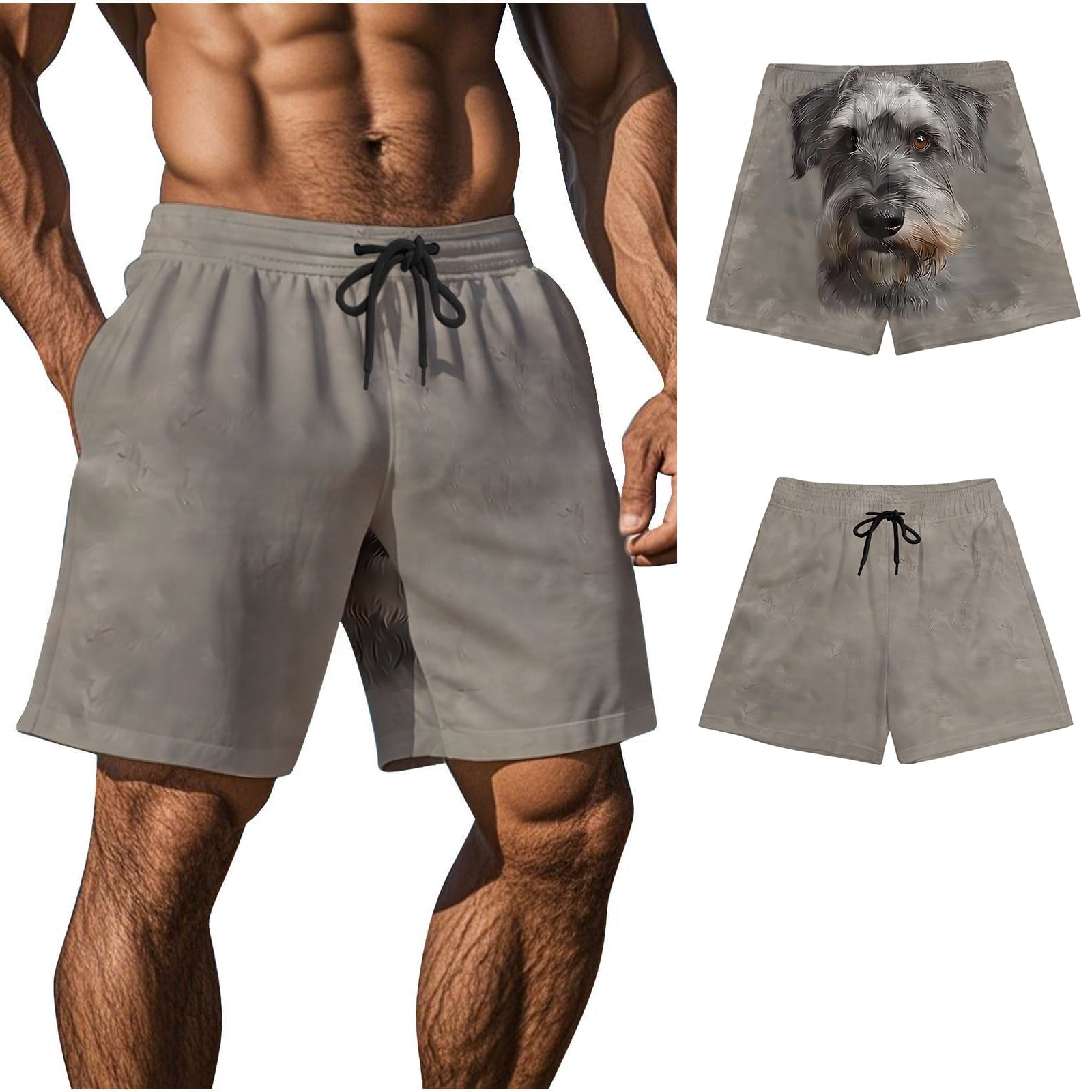 Awdenio Shorts for Men Dogs Puppies Pets Printed Shorts Board Shorts ...